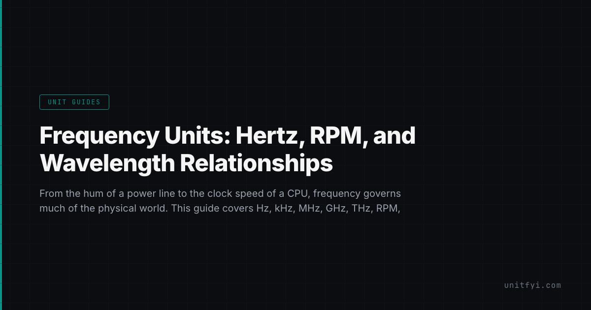 Frequency Units: Hertz, RPM, and Wavelength Relationships — UnitFYI