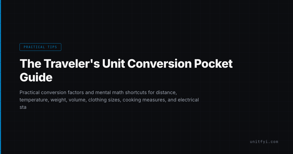 The Traveler's Unit Conversion Pocket Guide — UnitFYI
